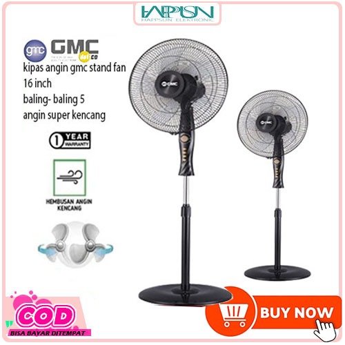 Jual Stand fan 16 inch GMC-325 Hitam kipas angin berdiri 16 inch. ada ...