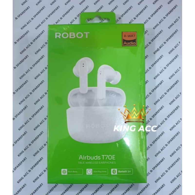 Jual ROBOT TWS EARPHONE AIRBUDS T70E DEEP BASS BLUETOOTH 5.4 | Shopee ...