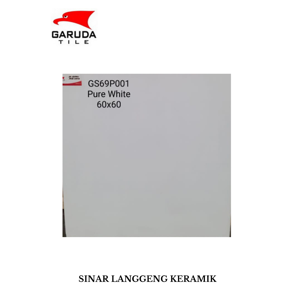 Jual GARUDA TILE/PURE WHITE GS69P001/60x60/DINDING/LANTAI/GLOSSY ...