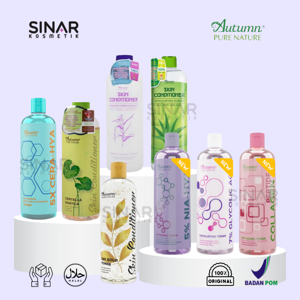 Jual Autumn Toner Skin Conditioner with Glycolic 7% / Peptide Collagen ...