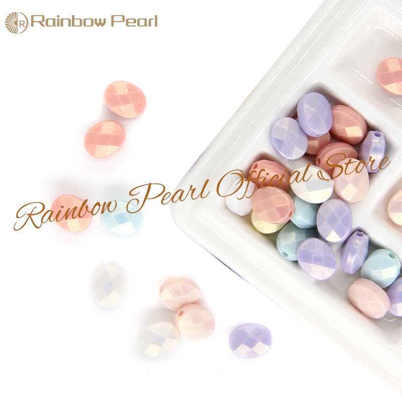 Jual Rainbow Pearl - [50PCS] - Manik-manik Oval Segi Berwarna Makaron ...