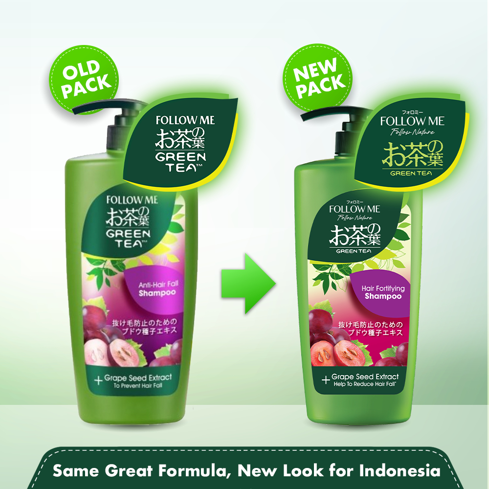 Jual Follow Me Green Tea Hair Fortifying + Grape Seed Extract Shampoo ...