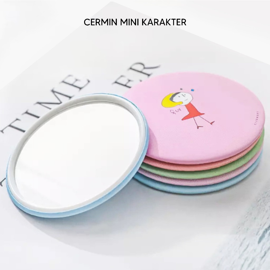 Jual Cermin Bulat Mini Karakter Cute Portable Kaca Cermin Mini Motif ...