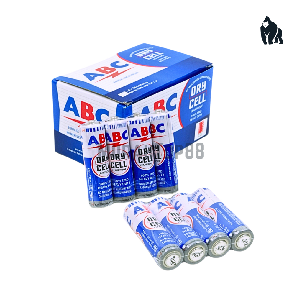 Jual Baterai ABC Biru AA A2 isi 4 pcs / Battery Batu Batre ABC Dry Cell R6 1.5V | Shopee Indonesia