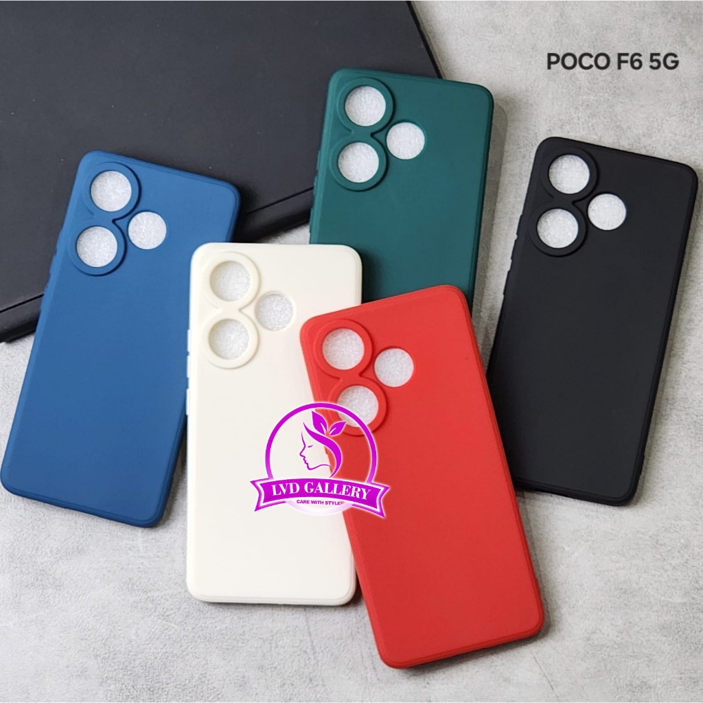 Jual Poco F6 5g liquid Silicone / Macaron Square Color Case Poco F6 5g ...