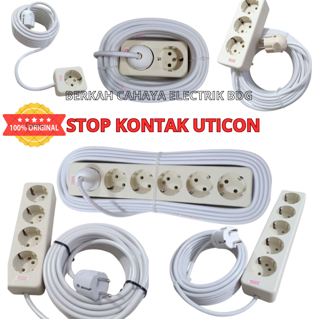 Jual STOP KONTAK UTICON 1 2 3 4 5 6 LUBANG + KABEL 1,2,3,4,5,6,7,8,9,10 METER / STOP KONTAK ...