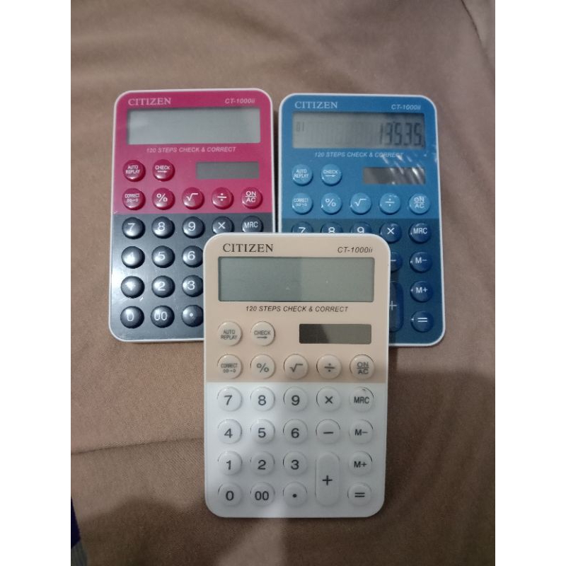 Jual kalkulator kecil saku 12 digit citizen warna ct-1000ii/calculator ...