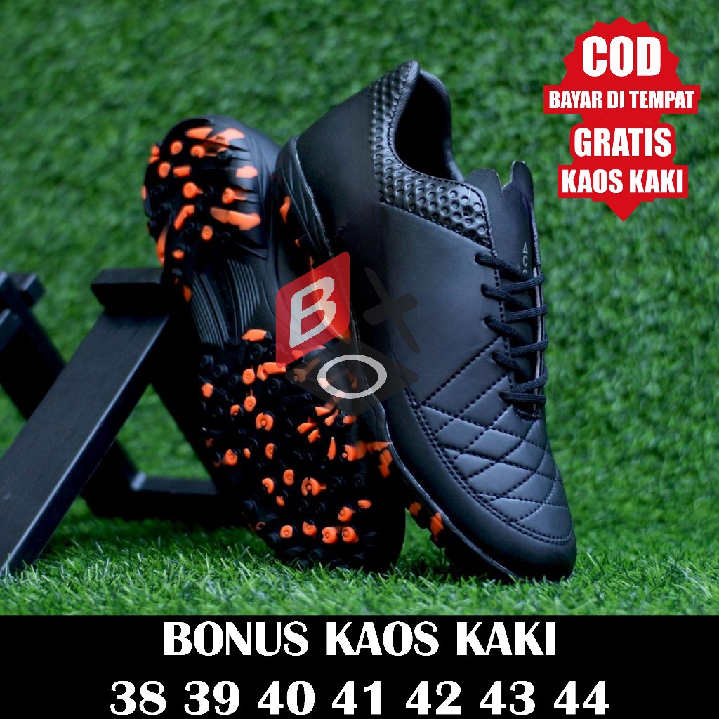 Jual 883921 SEPATU FUTSAL MINI SOCCER PRIA TIEMPO HITAM ORANGE SOL ...