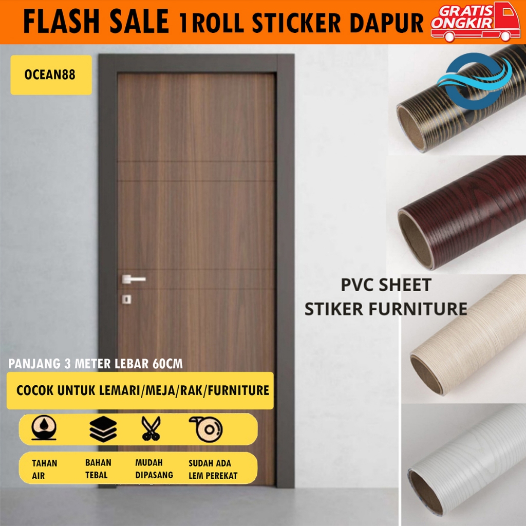 Jual Sticker Decosheet PVC Pelapis Meja Furniture Panjang 3 Meter HPL ...