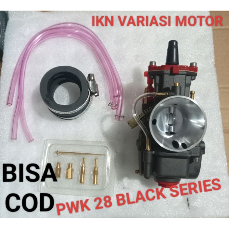 Jual RACING Karburator PWK 28 Keihin Black series full set pnp+jarum+karet intake+selang besin ...