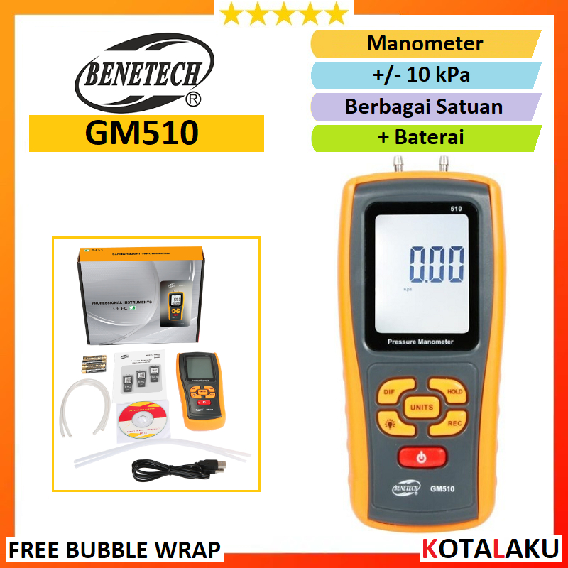 Jual Digital Manometer Digital Pressure Gauge Benetech GM510 GM 510 ...