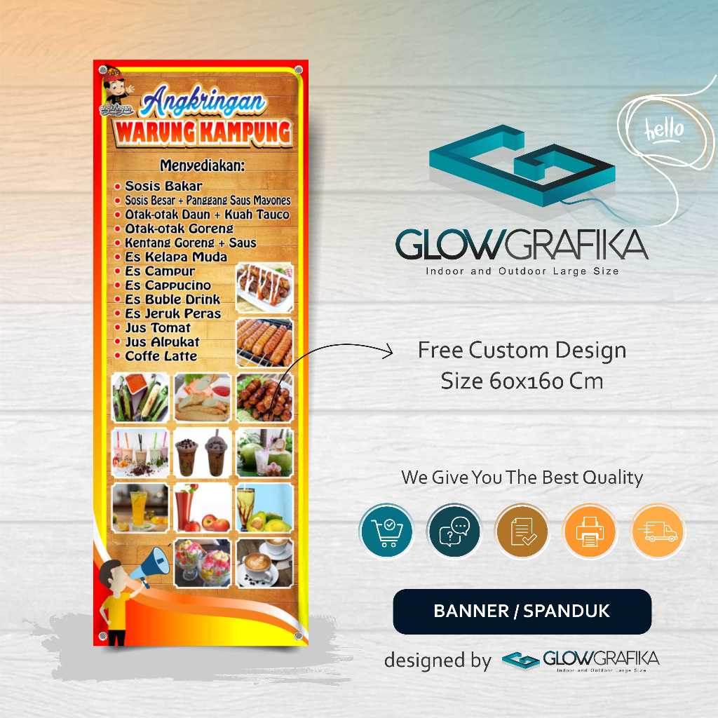 Jual Cetak Spanduk Banner Angkringan Orange Custom | Shopee Indonesia