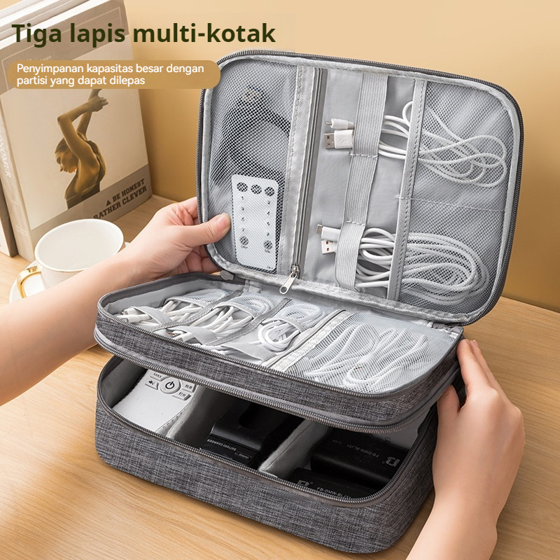 Jual Tas Digital 3 lapis Kualitas Tinggi Muat Kabel Power Bank Charger ...