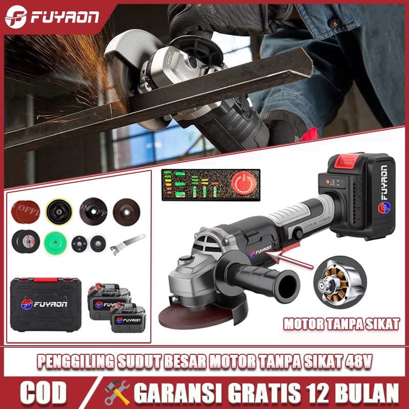 Jual FUYAON Brushless Gerinda Baterai 48V Gerenda Listrik 4 Inci Mesin ...