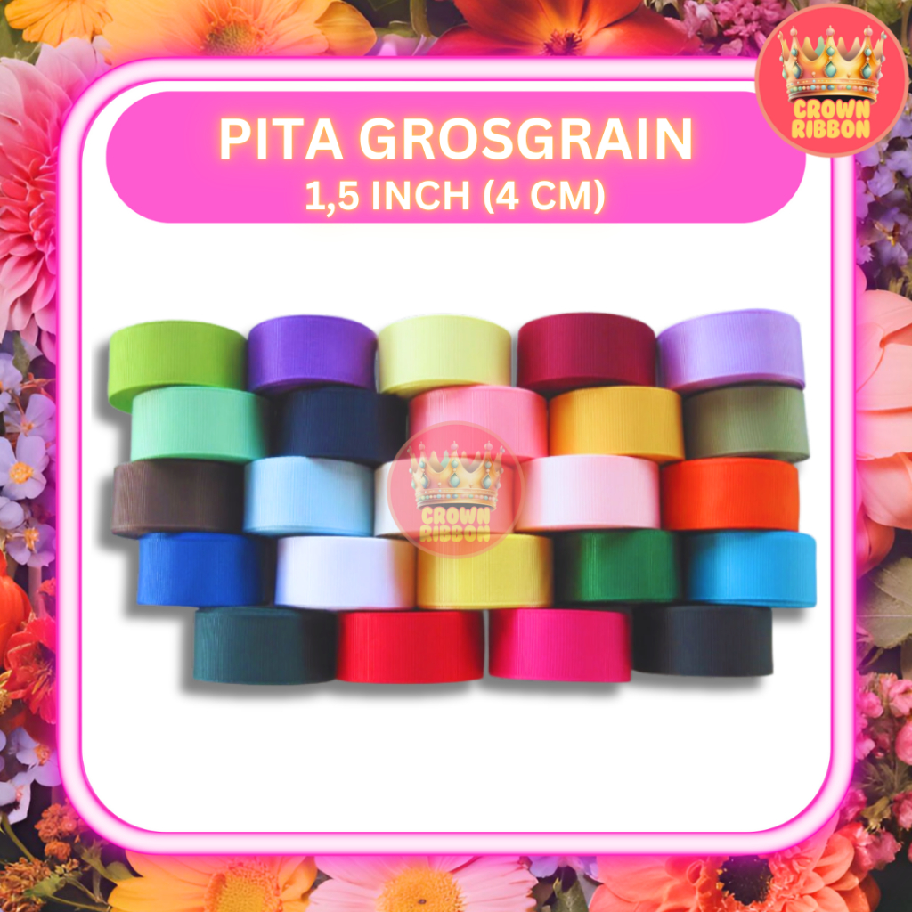 Jual Pita Grosgrain 1,5 inch (4 cm) / Grossgrain 20 meter | Shopee ...