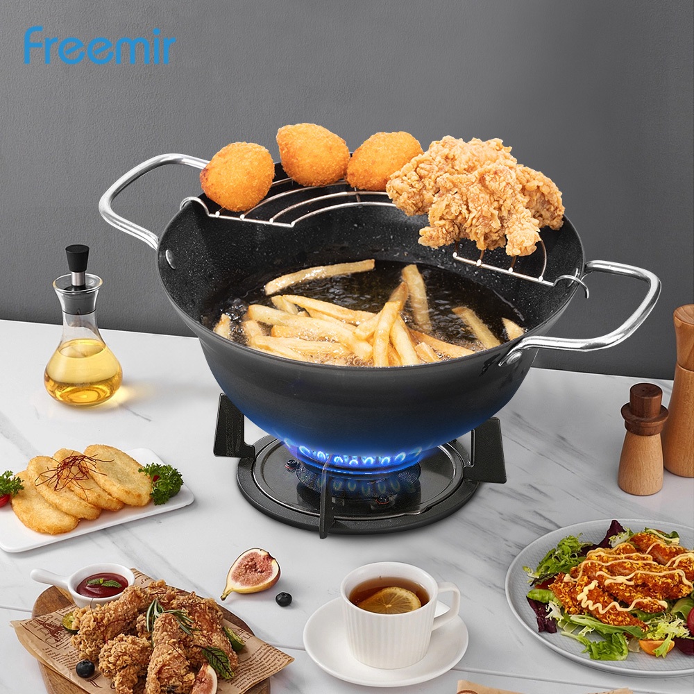 Jual freemir Wajan Penggorengan Deep Fryer Ukuran 20 cm FREE Rak ...