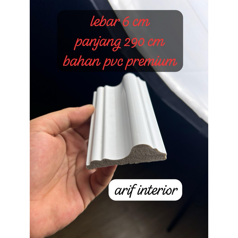 Jual list molding PVC SABUK 6 cm pvc model baru mudah ditempel | Shopee ...