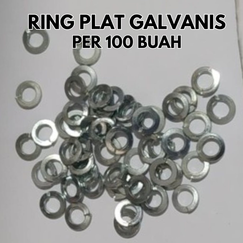Jual Per 100 buah Ring Per Galvanis M 10 Pengunci Pengencang Mur Baut ...