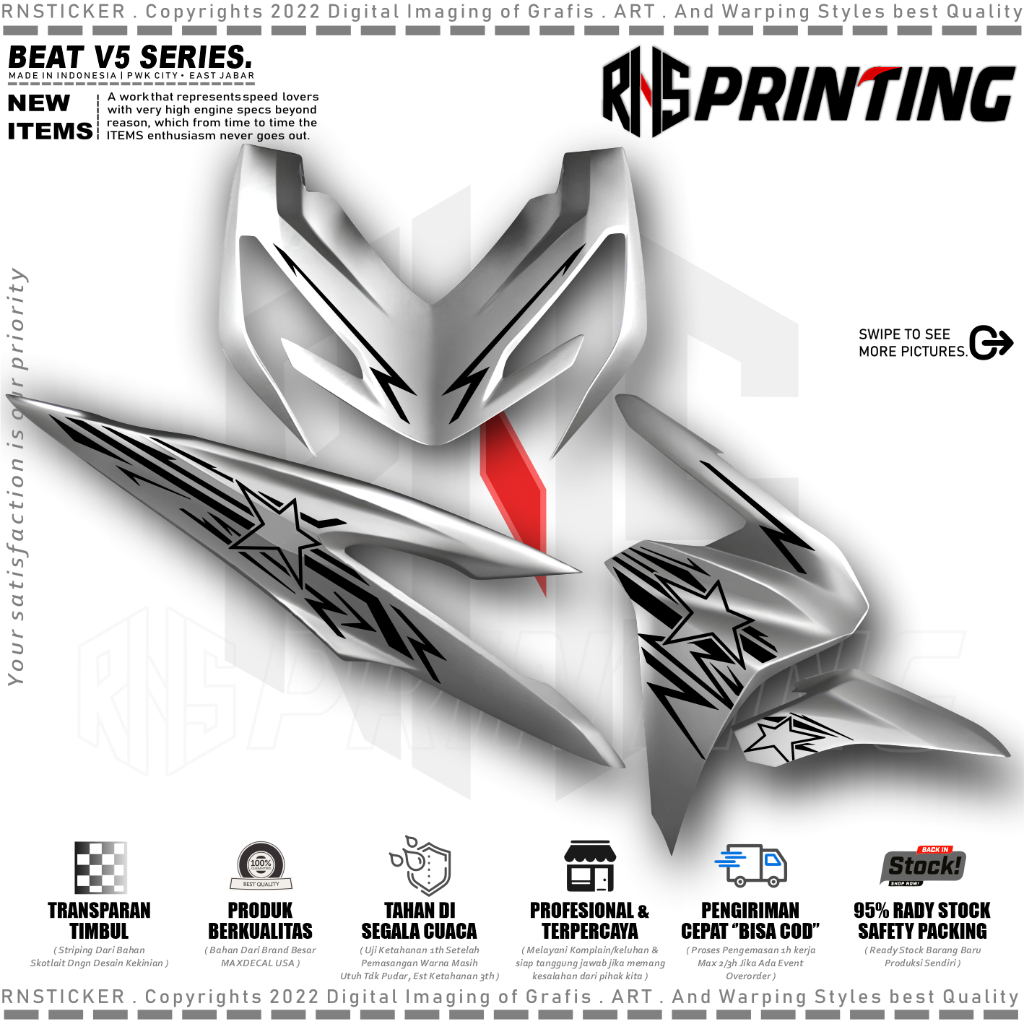 Jual V6 CUTTING STIKER STRIPING VARIASI BEAT NEW TERBARU 2024 BEAT ...
