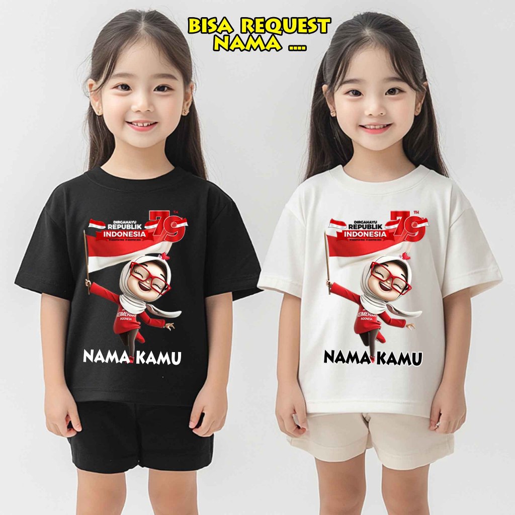 Jual Kaos Anak Lengan Pendek Spesial HUT Kemerdekaan RI Usia 1-12 Tahun - Bahan cotton, Sablon ...