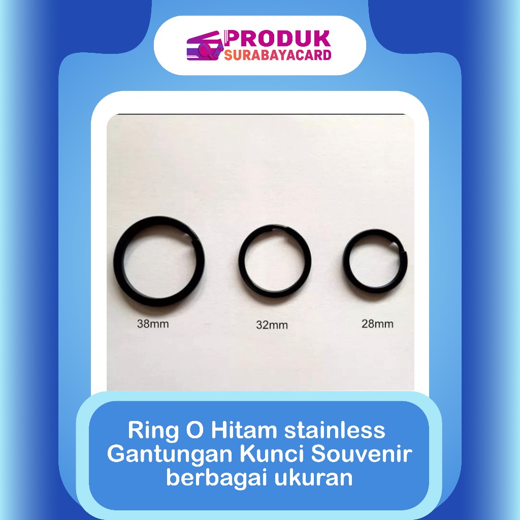 Jual Ring O Hitam stainless Bulat Gepeng Gantungan Kunci Souvenir ...