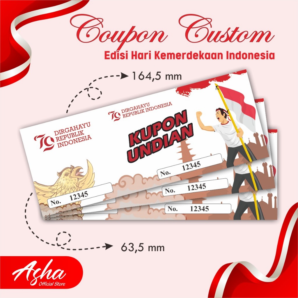 Jual CETAK KUPON JALAN SEHAT CUSTOM - KUPON UNDIAN 17 AGUSTUS KEMERDEKAAN (50 pcs) | Shopee ...