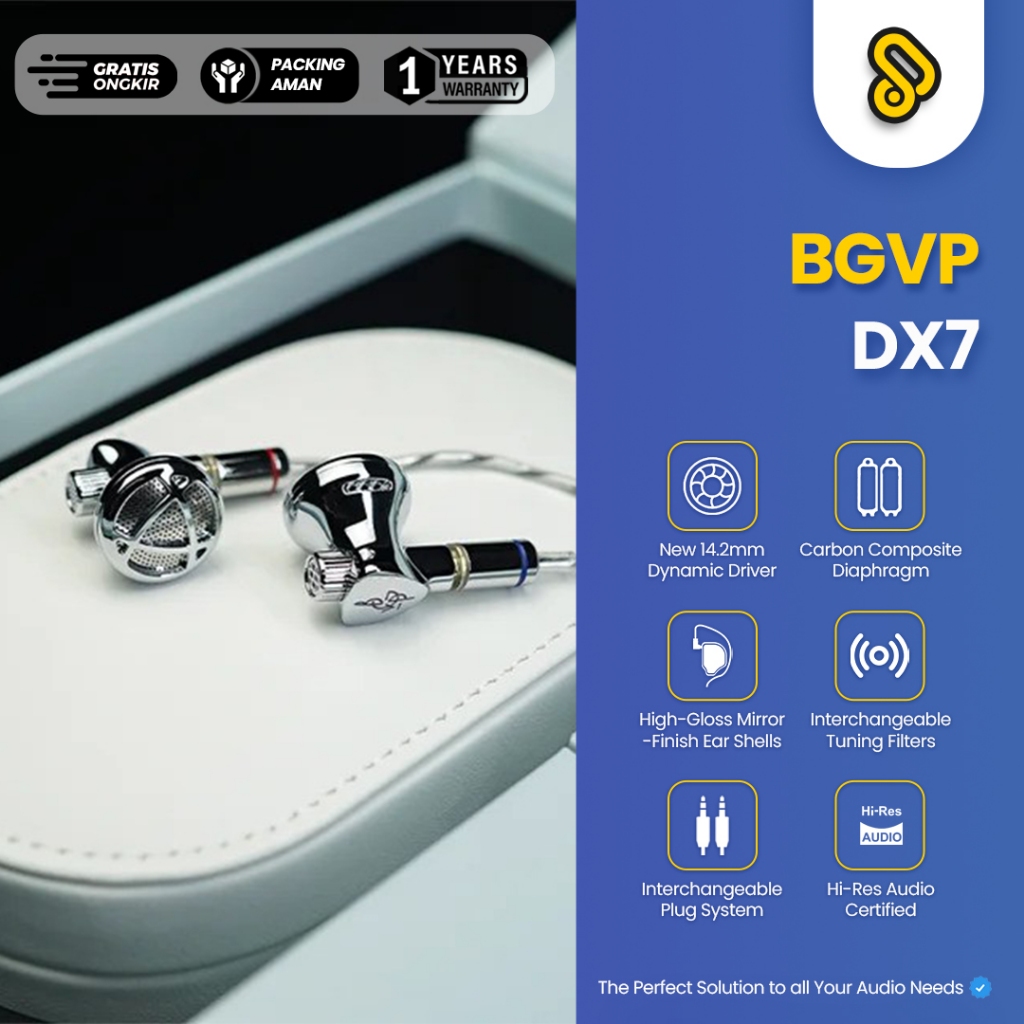Jual BGVP DX7 Flagship Tunable Flat Head Earbuds HIFI 2 in 1 Plug 3.5mm/4.4mm Replaceable MMCX ...