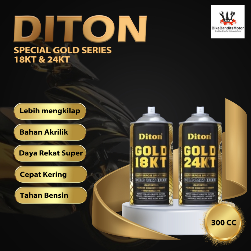 Jual Cat Semprot Gold 18KT 24KT Diton 300 CC | Shopee Indonesia