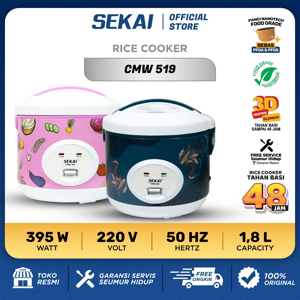 Jual SEKAI Rice Cooker / Penanak Nasi Magic Com Penghangat Nasi 3 in 1 ...