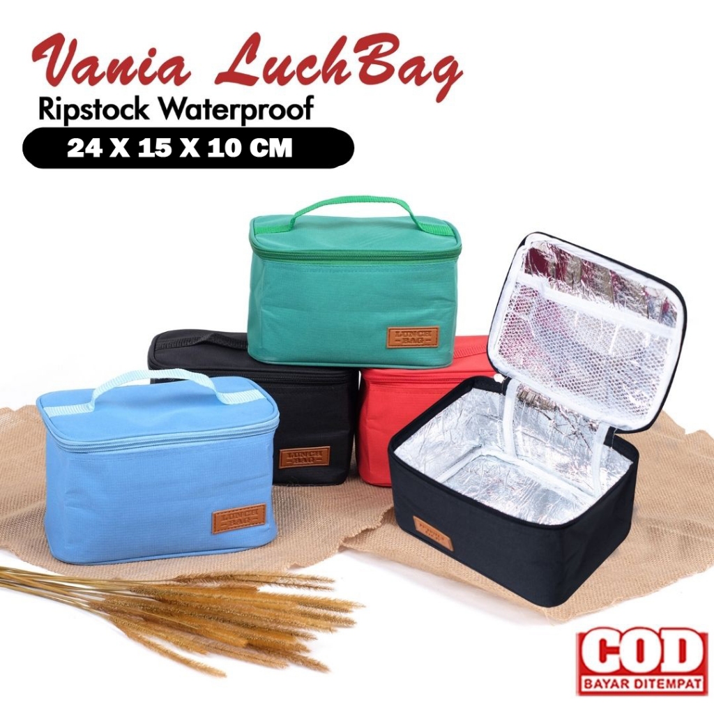 Jual Tas bekal makanan lunch bag polos inner aluminium foil lunchbag ...