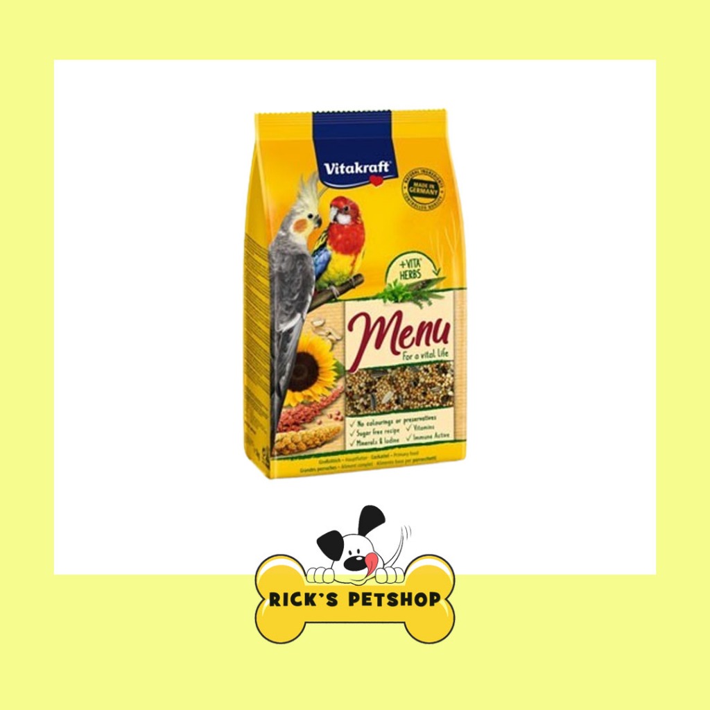 Jual Vitakraft Premium Menu Vital Cockatiels 1kg makanan Burung ...