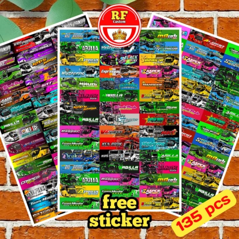 Jual STIKER BUS BASURI ORIGINAL 135 PCS CAMEL/CROMO / STIKER BUS ARTIS ...
