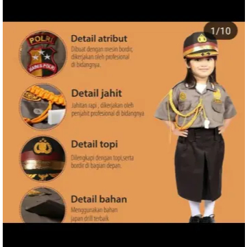 Jual SERAGAM POLISI ANAK / SERAGAM PROFESI SABHARA ANAK / SERAGAM ...