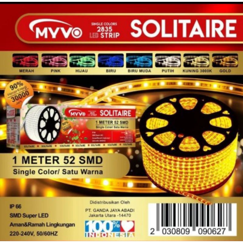 Jual Lampu Led Strip Myvo 2835 100% Original Mata kecil di jamin ...