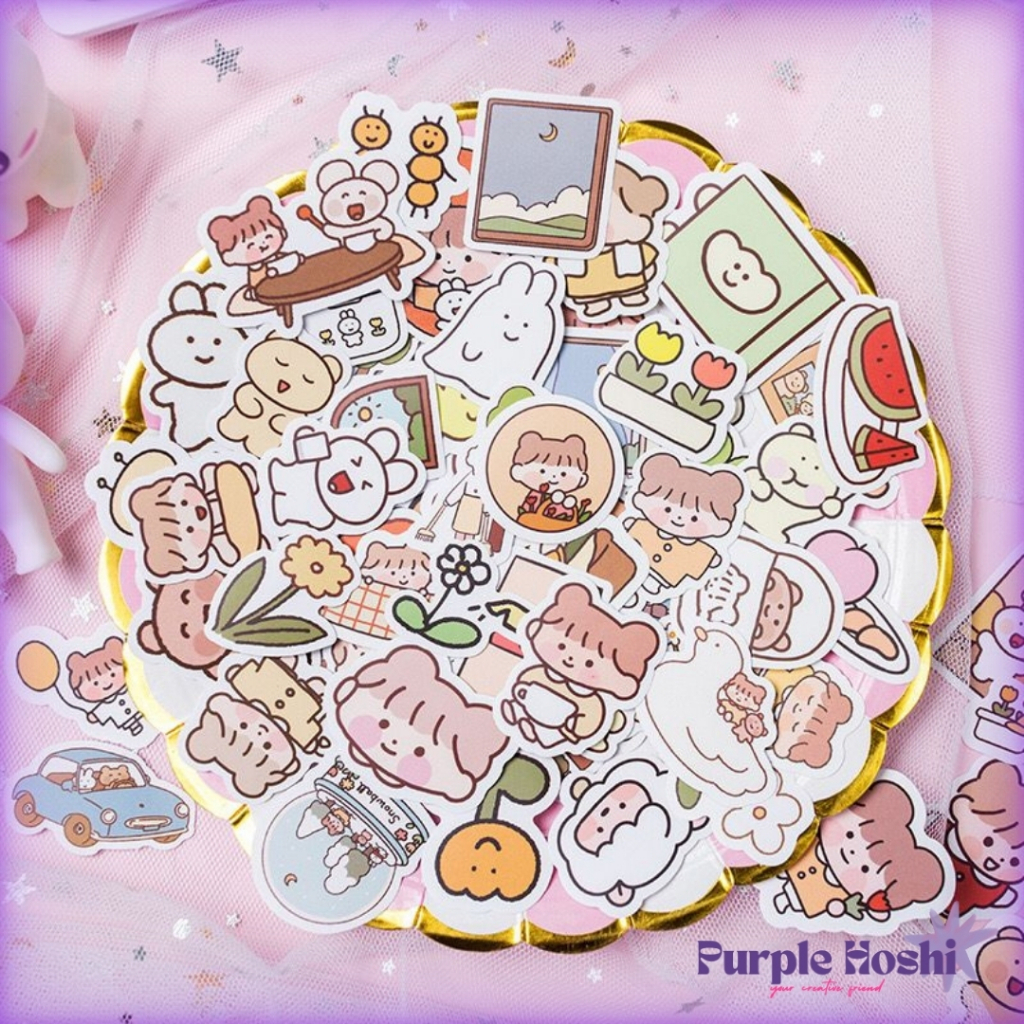 Jual Purple Hoshi Sticker Set 80-90 Pcs Second Series Sticker Deco Cute ...