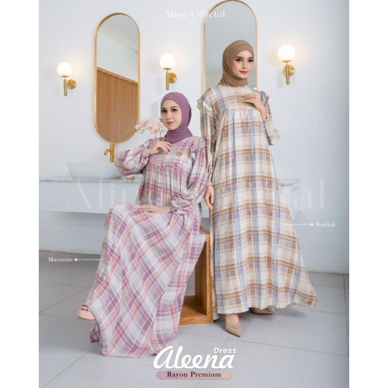Jual Aline Official/Aleena Dress By Aline/Gamis Aline Terbaru 2024 ...