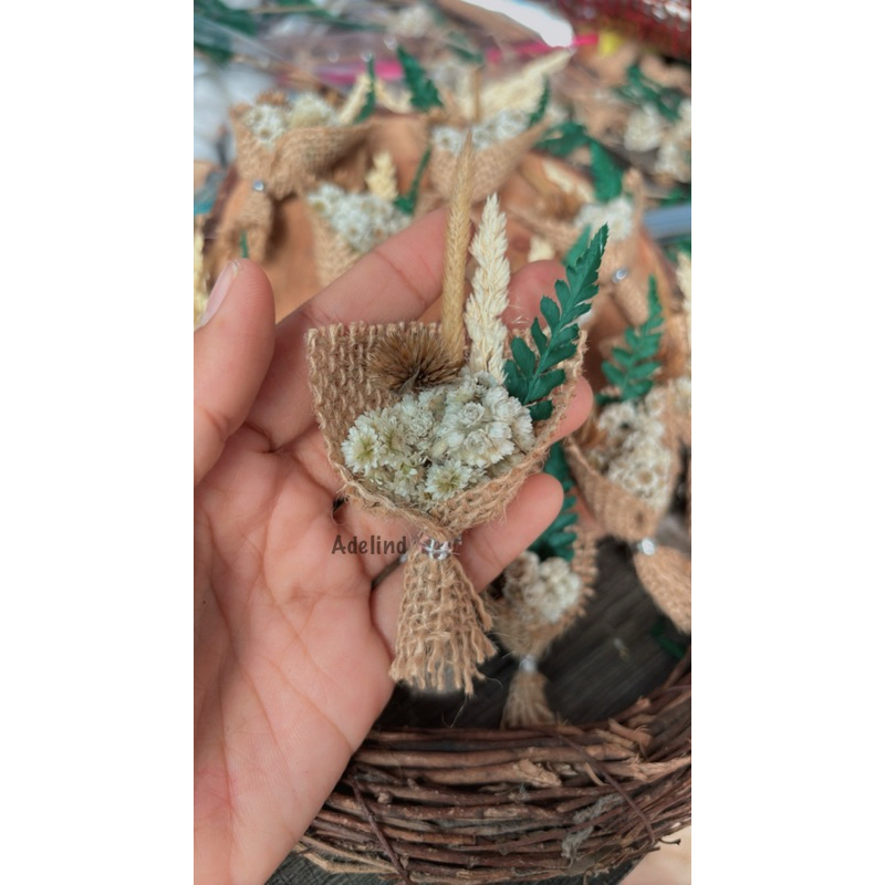 Jual mini bouquet rustic / mini buket hiasan C / bunga kering /dried ...