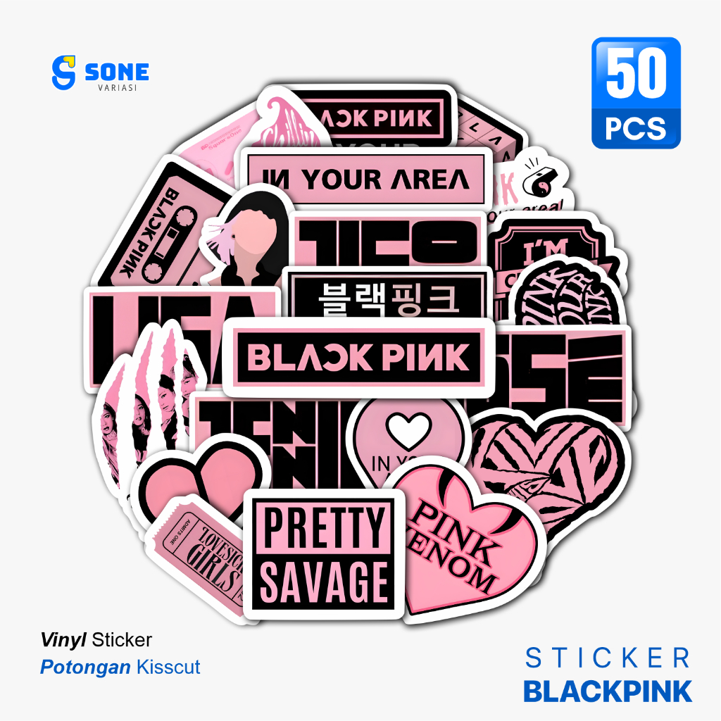 Jual Stiker Pack Black Pink Kpop Vinyl Waterproof untuk Sticker Buku ...