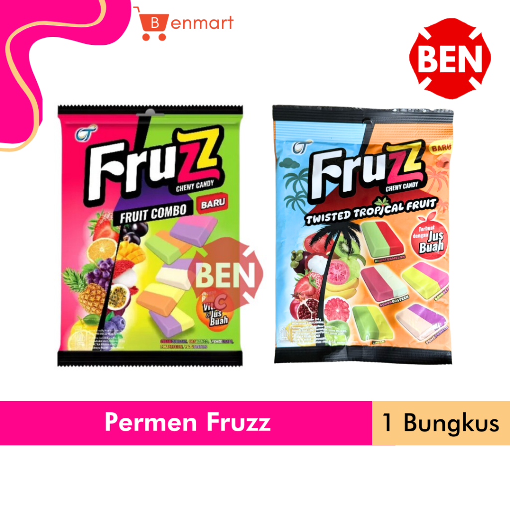 Jual Permen Fruzz Chewy Candy Fruit Combo / Tropical Fruit Buah Manis ...