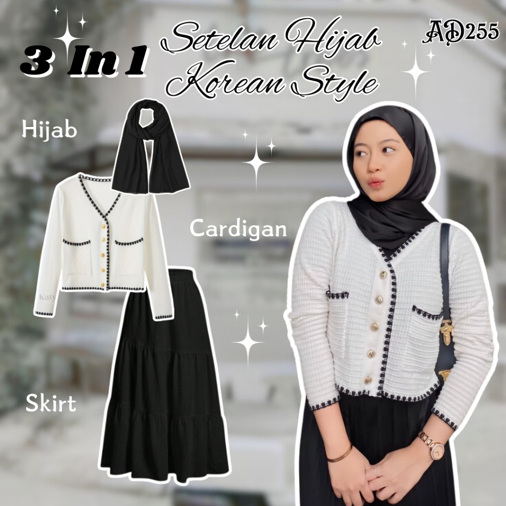 Jual 3 In 1 One Set Setelan OOTD Kekinian Korean Style Outfit Wanita Remaja Kekinian Terbaru ...