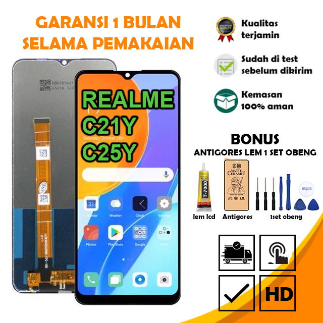 Jual {ORIGINAL} LCD REALME C21Y / C25Y FULLSET TOUCHSCREEN | Shopee ...