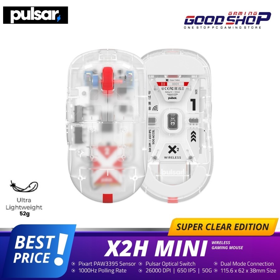 Jual Pulsar X2H MINI Super Clear Edition Gaming Mouse | Shopee Indonesia