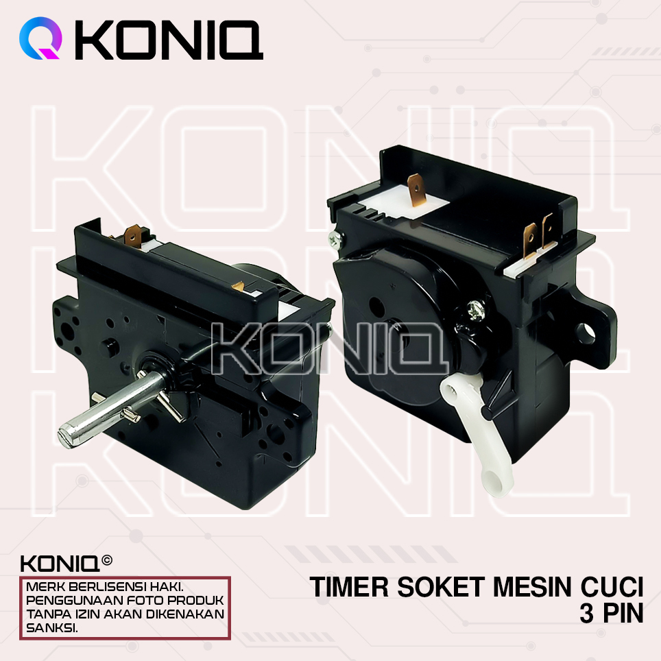 Jual TIMER SOKET MESIN CUCI PENCUCI SHARP 3 PIN - TIMER WASH SOCKET 3 ...