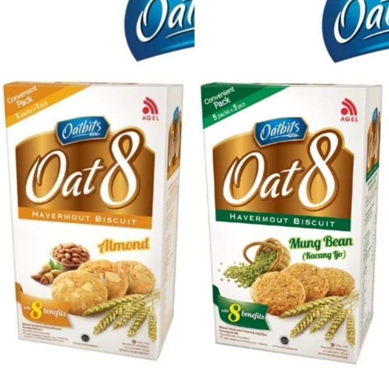 Jual Oatbits Oat 8 Almond/Kacang Ijo 1 Dus (5 Sachet X 28.5Gr) | Shopee Indonesia