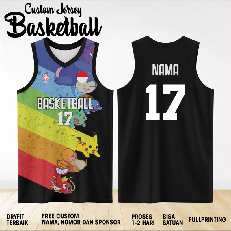Jual Jersey Basket Pokemon Custom Full printing | Shopee Indonesia