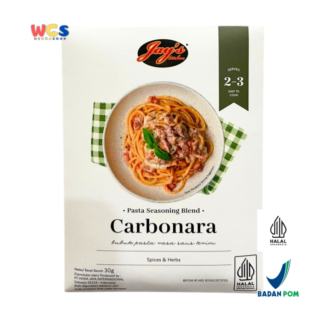 Jual Jay's Kitchen Carbonara Pasta Seasoning Blend 30g - Bubuk Pasta Rasa Saus Krim | Shopee ...