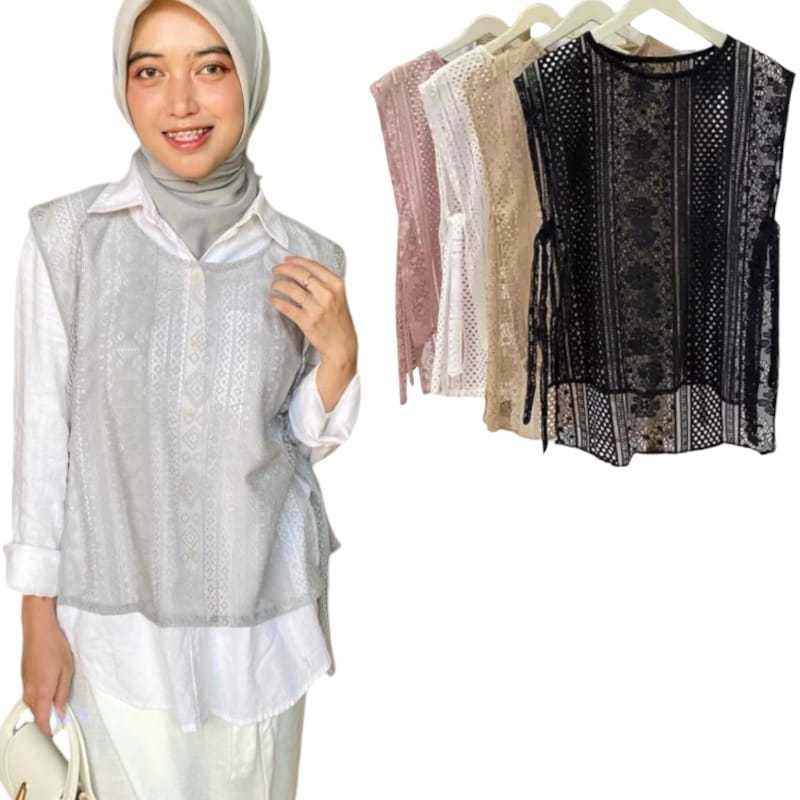 Jual rompi wanita kekinian ukuran jumbo 70kg/rompi outfit gamis vest ...