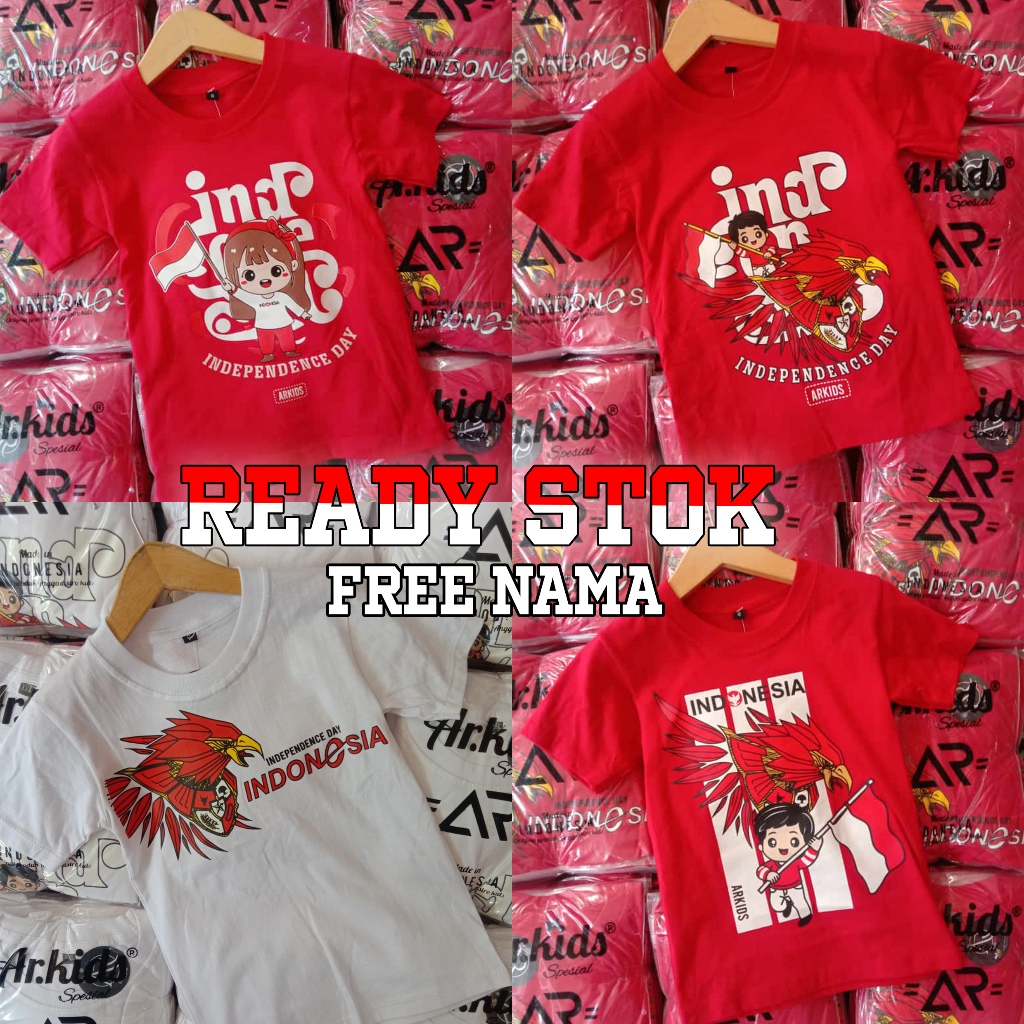 Jual Kaos kemerdekaan Indonesia / Kaos HUT RI / Kaos anak tema kemerdekaan | Shopee Indonesia