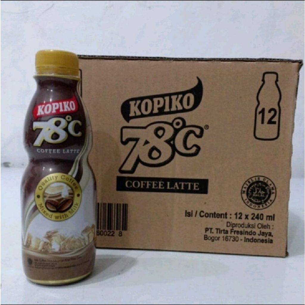 Jual KOPIKO 78 COFEE LATTE 240ML DUS ISI 12 BOTOL | Shopee Indonesia