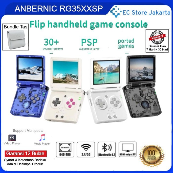 Jual ANBERNIC RG35XXSP Portable Flip Handheld Retro Video Game Console ...
